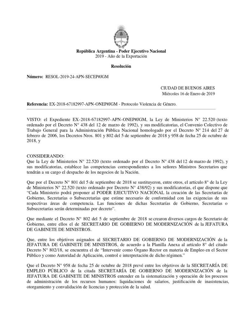 Resol 24 Protocolo de Actuacion e Implementacion VG | PDF | Gestión de recursos humanos ...