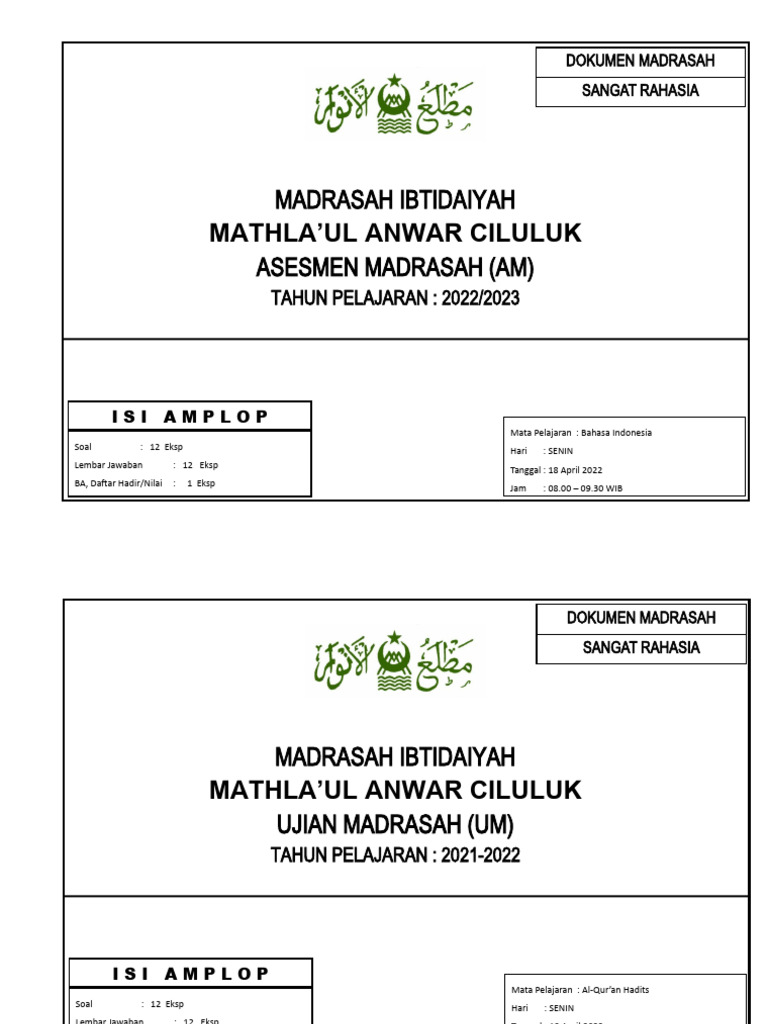 Coper Amplop Soal AM 2023 | PDF