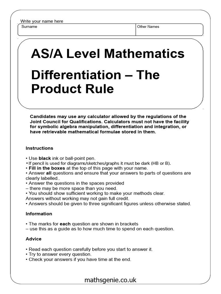 a-pure-differentiation-product-rule-pdf-tangent-mathematics