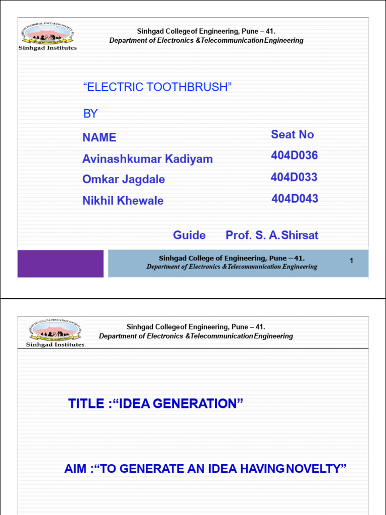 Electric Toothbrush | PDF | Toothbrush | Engineering