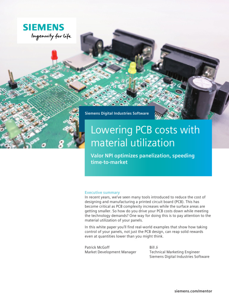 Siemens SW Lowering PCB Costs With Material Utilization WP 82872 C1 ...