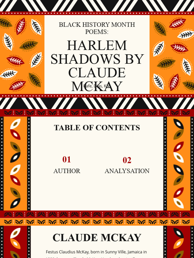 Claude McKay's Harlem Shadows Analysis | PDF | Poetry | Harlem Renaissance