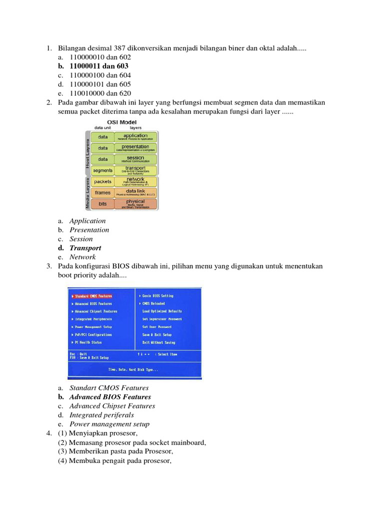 Kuis Jaringan dan Komputer: Konversi, Protokol, dan Topologi | PDF | Komputer