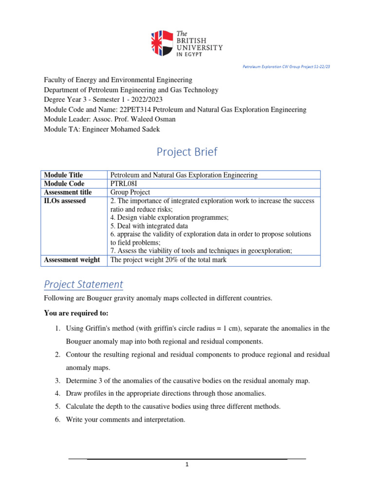 Exploration CW Group Project Brief | PDF | Hydrocarbon Exploration | Engineering
