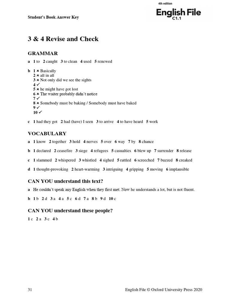 Revise and Check Units 3 & 4 | PDF