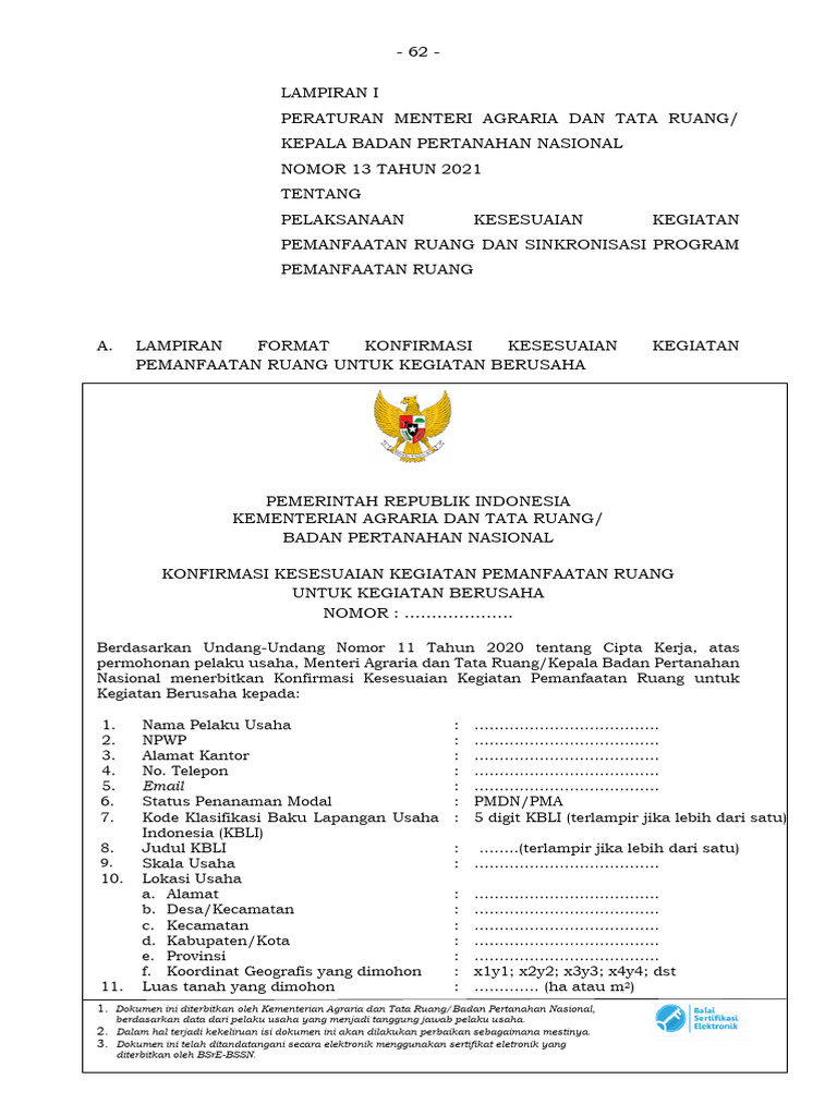 Lampiran Permen ATR_BPN Nomor 13 Tahun 2021 | PDF