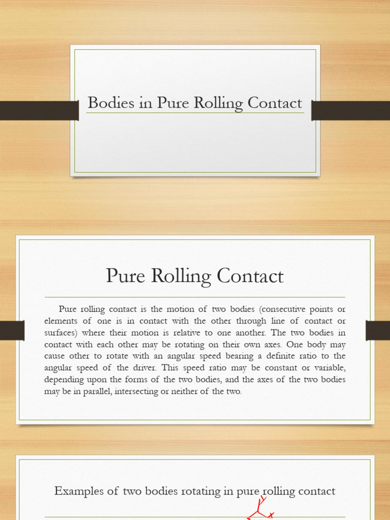 Bodies in Pure Rolling Contact | PDF | Rotation Around A Fixed Axis | Motion (Physics)