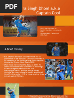 MS Dhoni Life Story | PDF | Athletic Sports | Sports