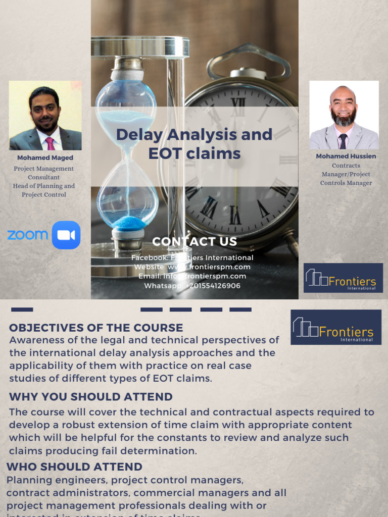 EOT Claims and Delay Analysis Course | PDF | Project Management | Business