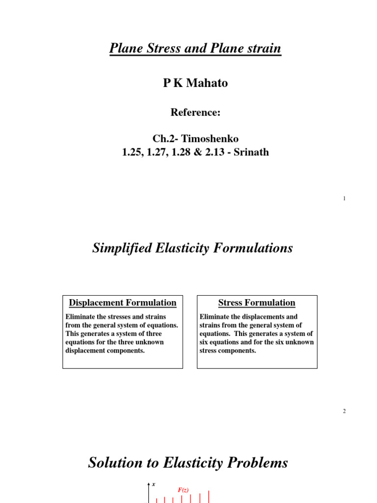 3a. Plane Stress - Plane Strain 2 Stu | PDF | Stress (Mechanics ...