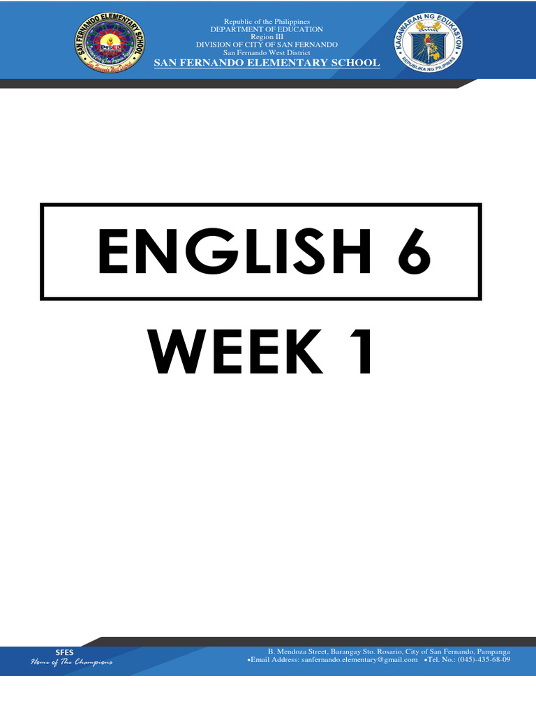 English6 Q1 WEEK1 | PDF | Reality | Experience