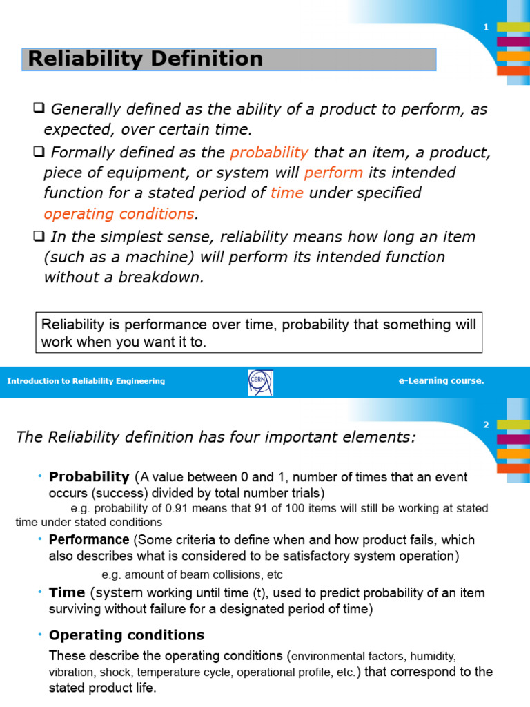Introduction To Reliability Engineering - CERN 06.11 | PDF | Reliability Engineering | Systems ...