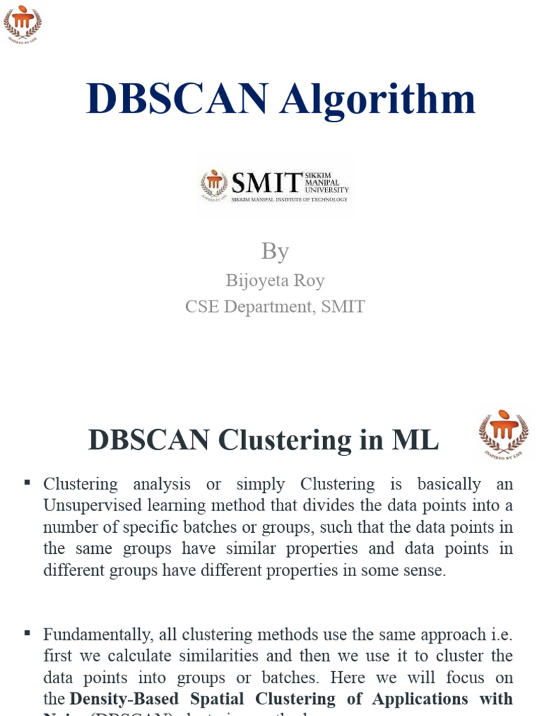DBSCAN Algorithm | Download Free PDF | Cluster Analysis | Applied Mathematics