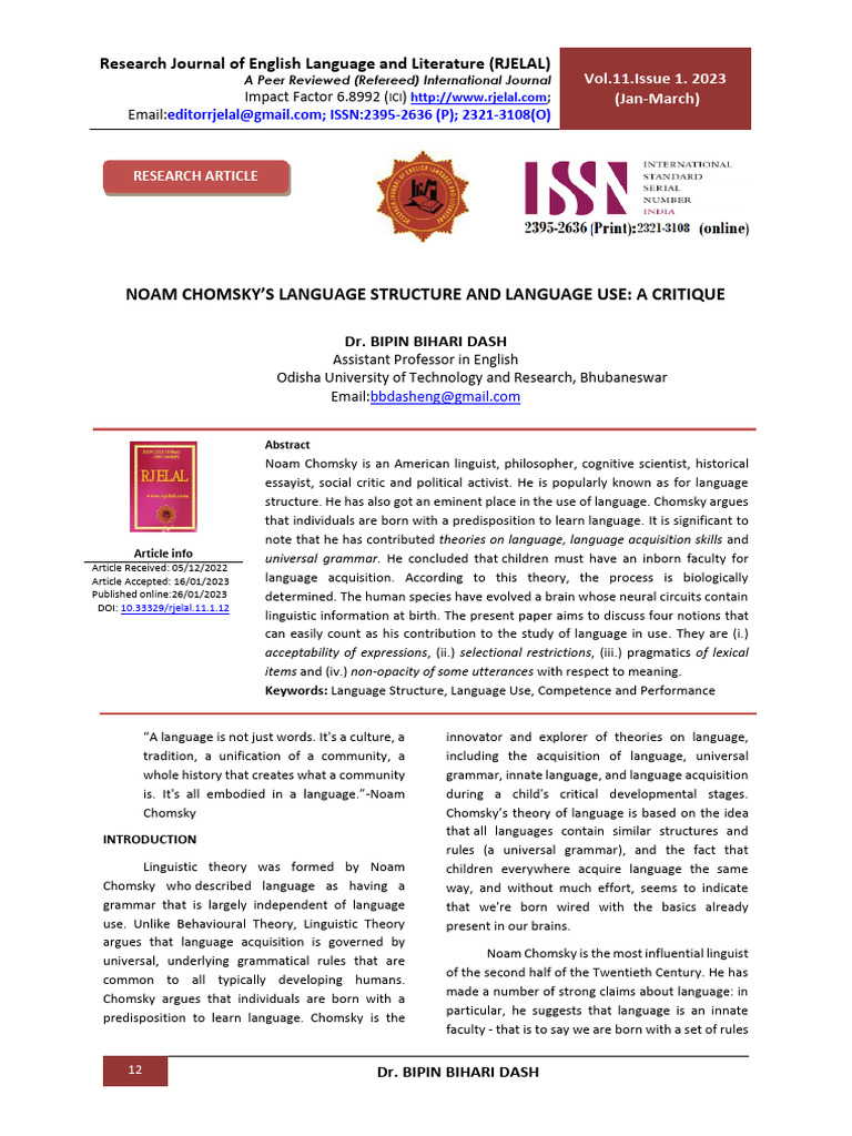 12-18 Dr. BIPIN BIHARI DASH | PDF | Language Acquisition | Human Communication