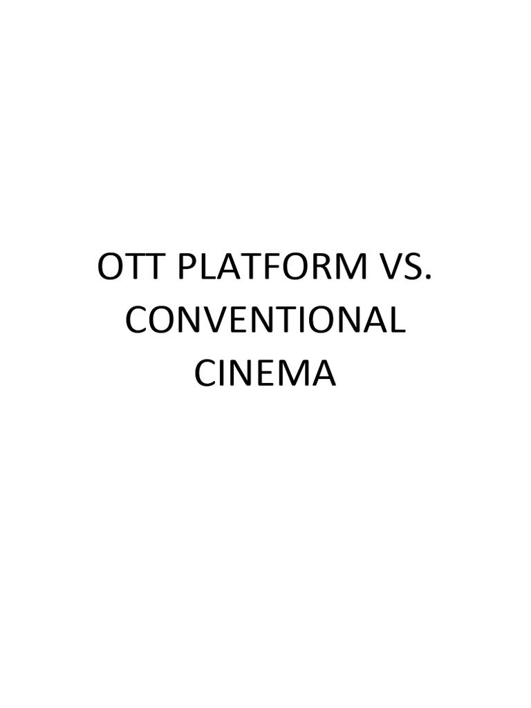 Ott Platform Pdf Mass Media Entertainment