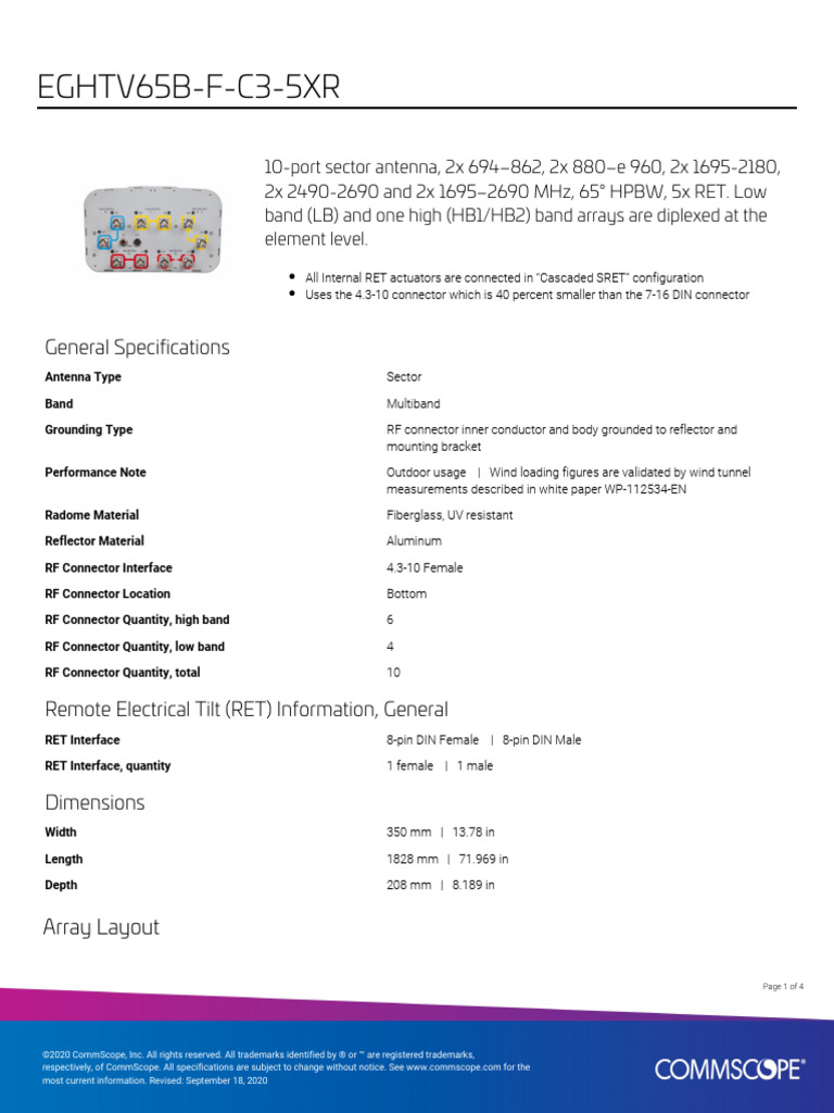EGHTV65B-F-C3-5XR Product Specification | PDF | Antenna (Radio ...