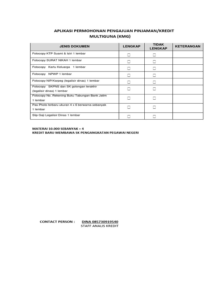 Form - Permohonan - KMG - Multiguna Aktif | PDF