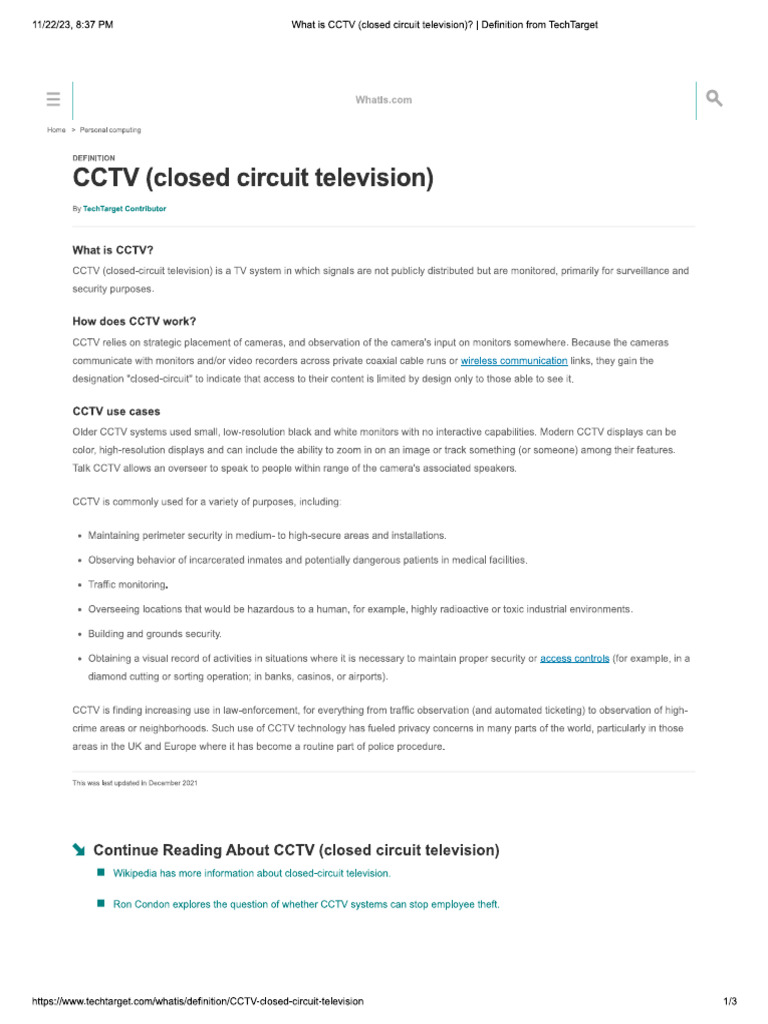 CCTV 1 | PDF