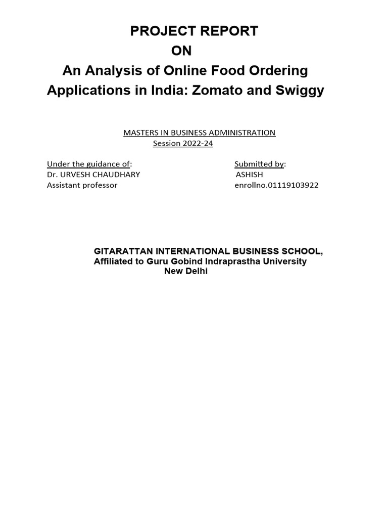 Online Food Odering Services in India | PDF | Restaurants | Menu