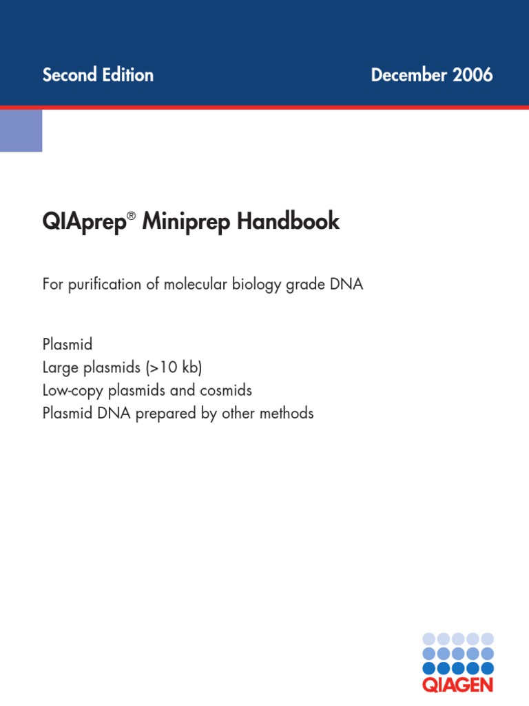 QIAprep Miniprep Handbook | PDF | Life Sciences | Biology