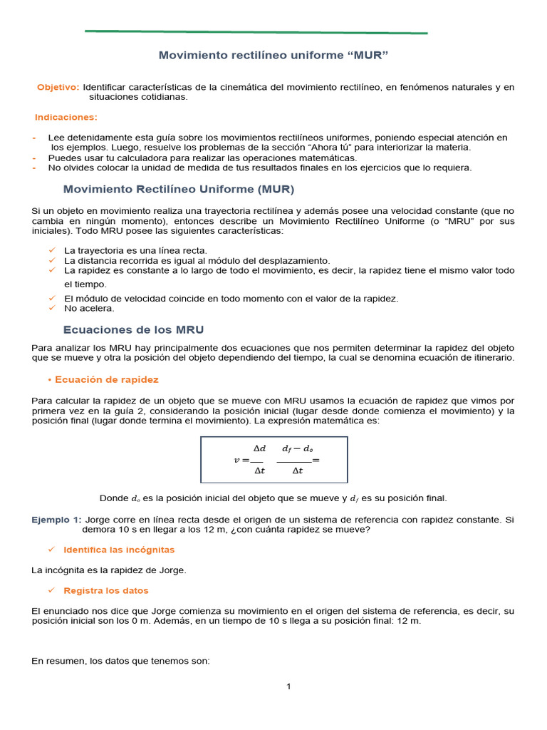 Guia Act Mur | PDF | Velocidad | Física