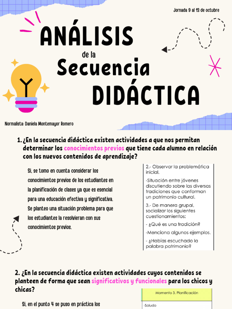 Análisis De La Secuencia Didáctica Pdf Aprendizaje Psicología