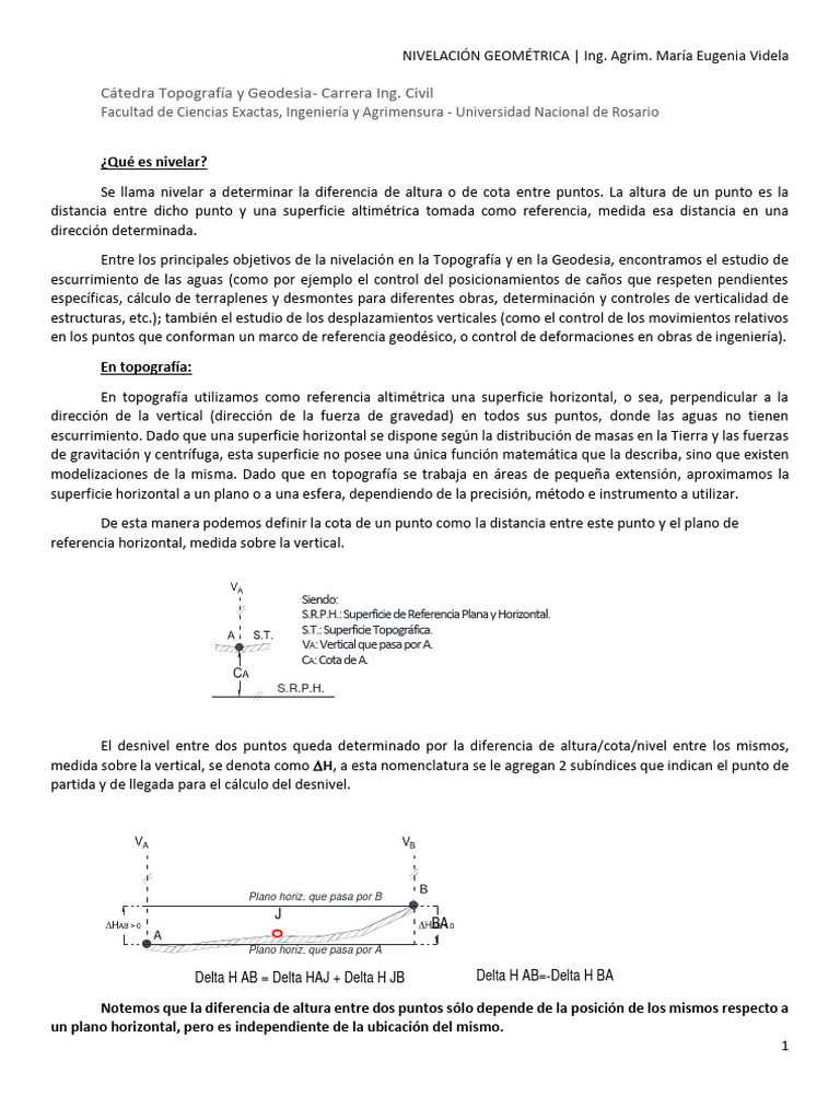 Nivelación Geométrica Pdf Geodesia Topografía