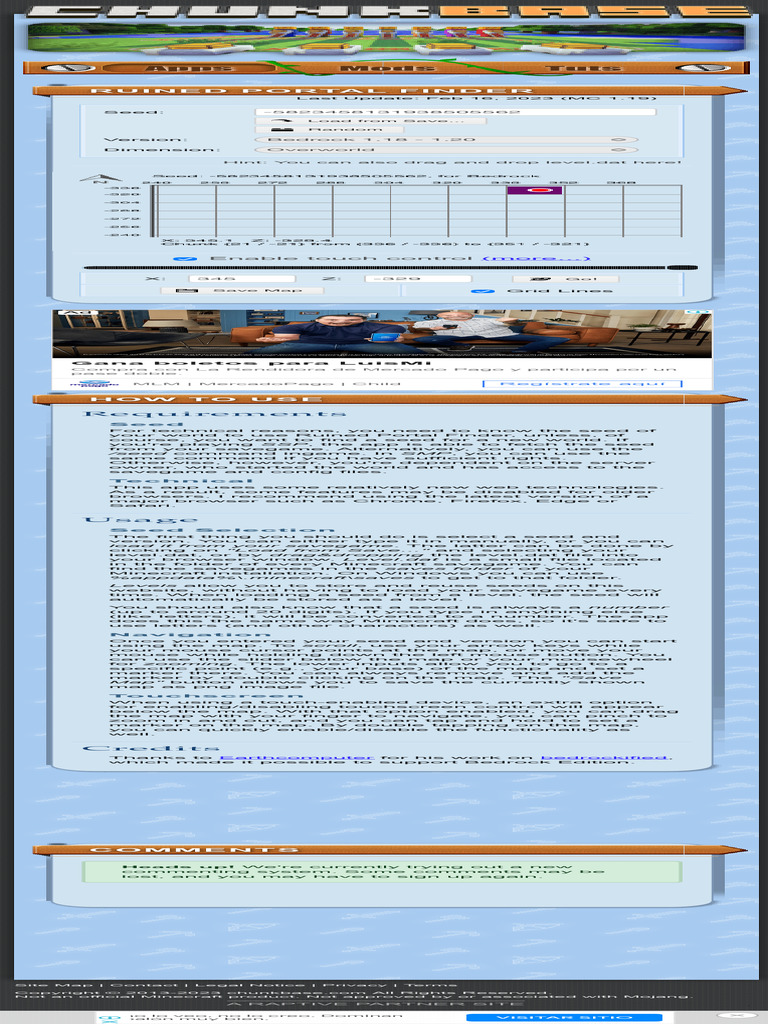 Ruined Portal Finder - Minecraft App | PDF | Computer File | Touchscreen