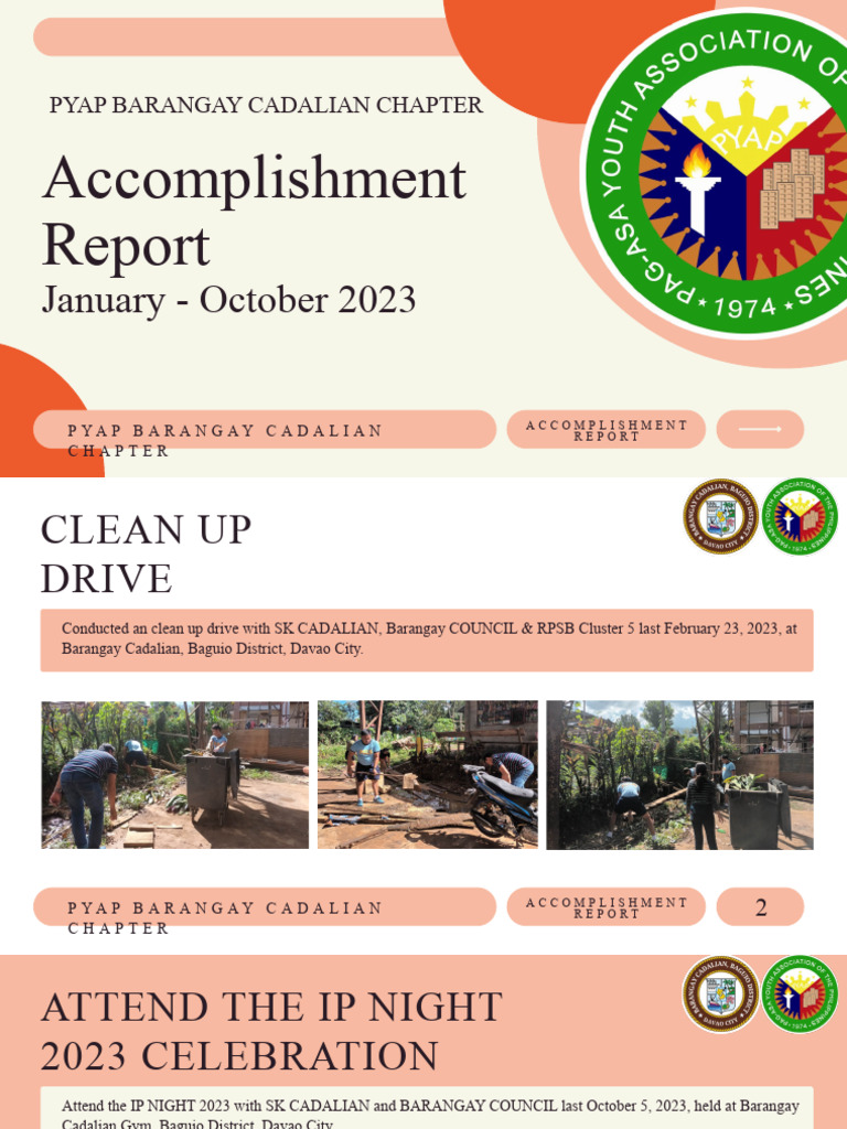 Pyap Cadalian Chapter Accomplishment 2023 | PDF