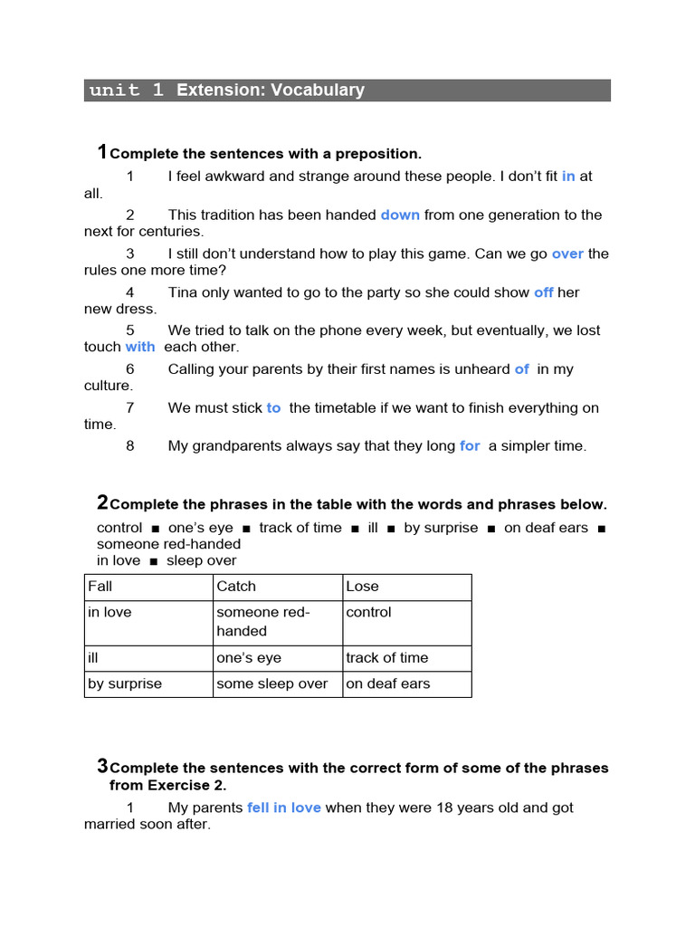 Unit 1 Extension - Vocabulary | PDF | Human Communication