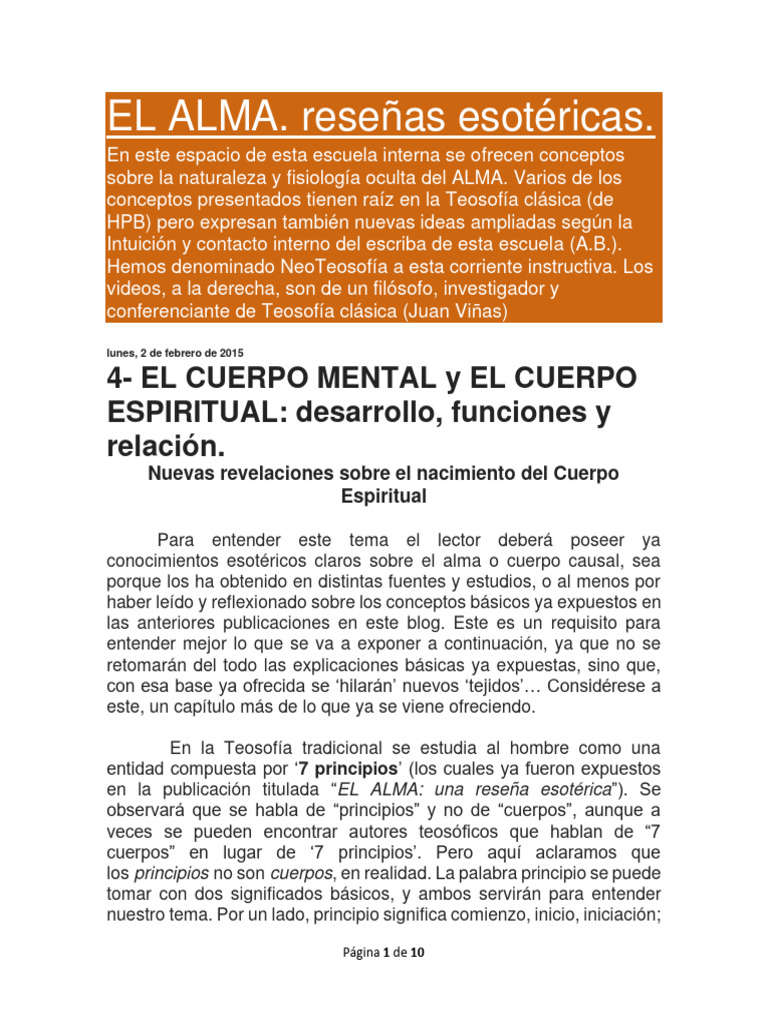 Naturaleza del Alma y sus Principios | PDF | Mente | Alma