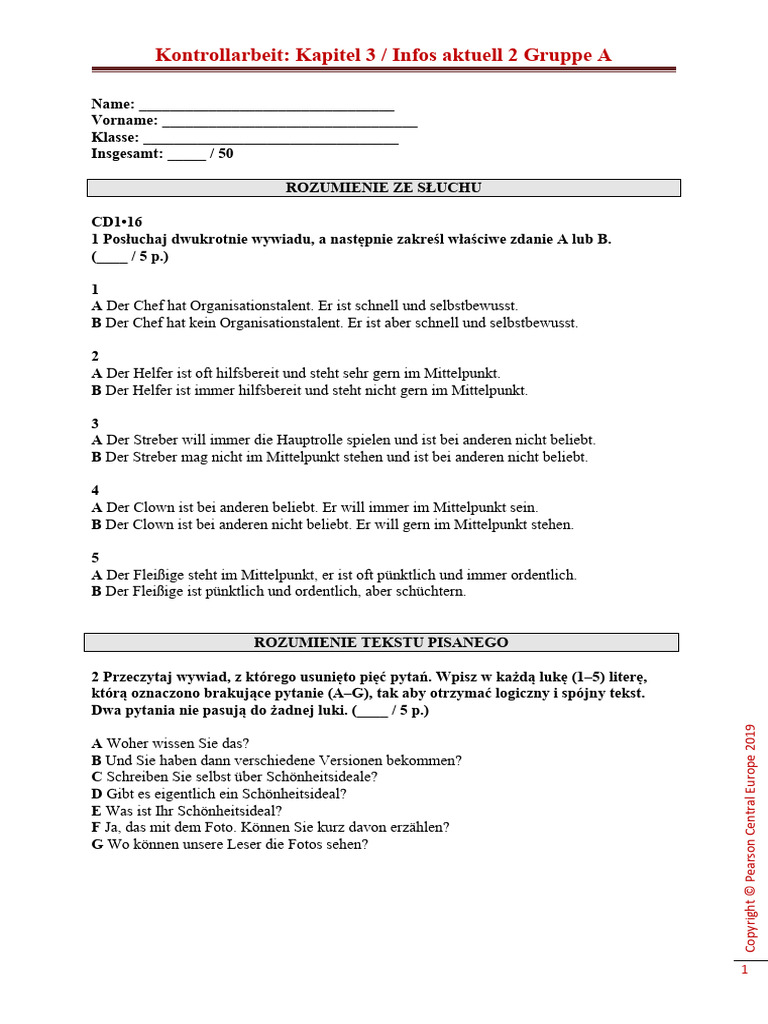 Infos Aktuell 2 Kontrollarbeit K3 A | PDF