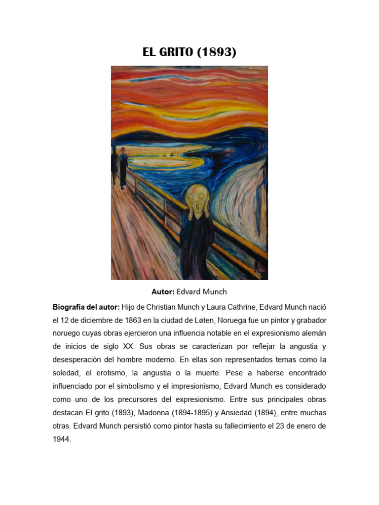 El Grito de Munch: Análisis y Autoría | PDF | Arte