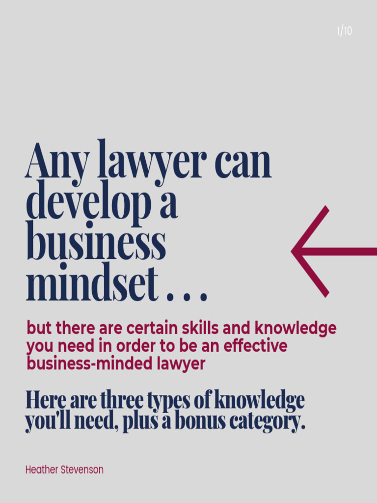 Essential Skills for Business-Minded Lawyers | PDF | Mindset | Knowledge