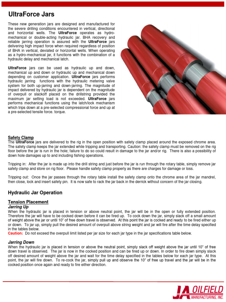 JA UltraForce UTJ Jars | PDF | Manufactured Goods | Mechanical Engineering
