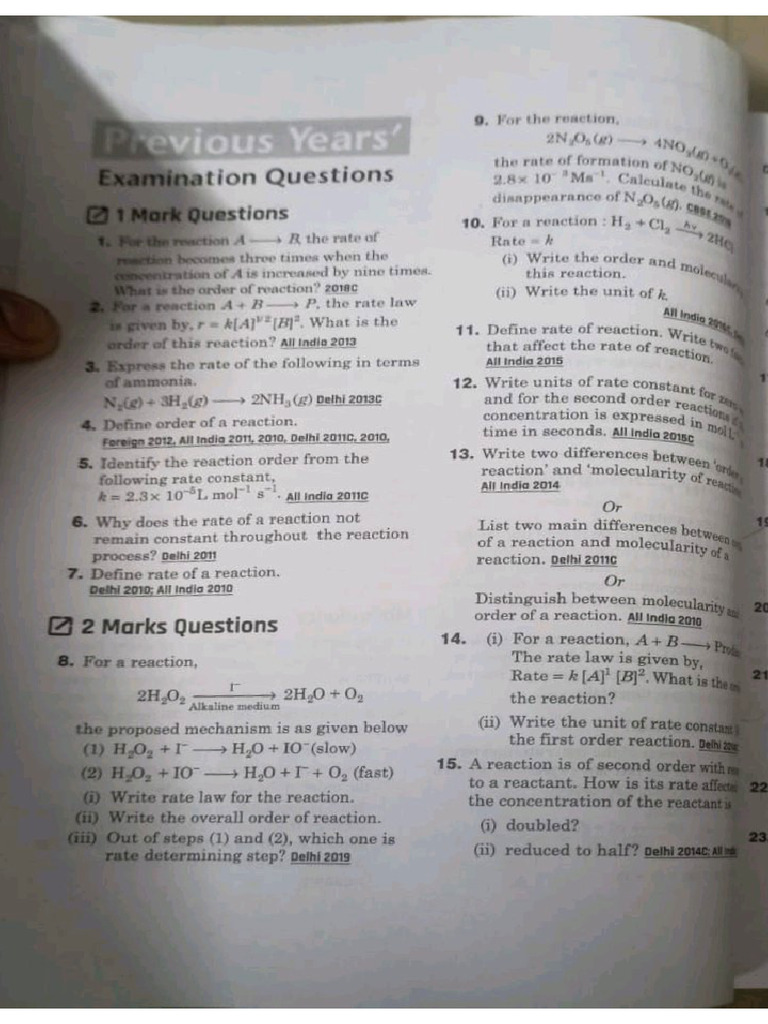 Arihant Chem Kinetics Pyq | PDF