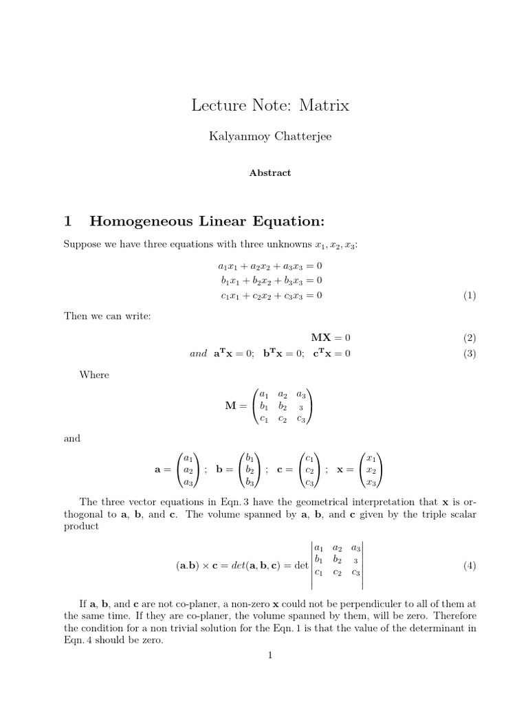 LECTURE NOTE Matrix | Download Free PDF | Eigenvalues And Eigenvectors ... LECTURE NOTE Matrix | Download Free PDF | Eigenvalues And Eigenvectors ...