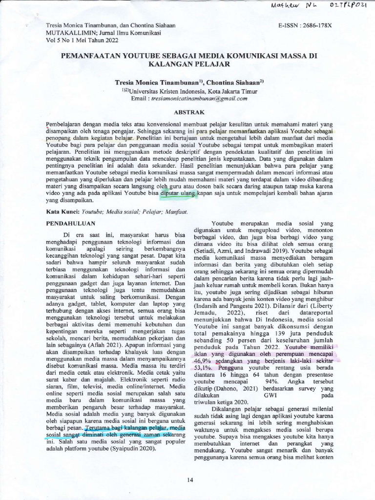 Scan Jurnal Mathew - Compressed | PDF