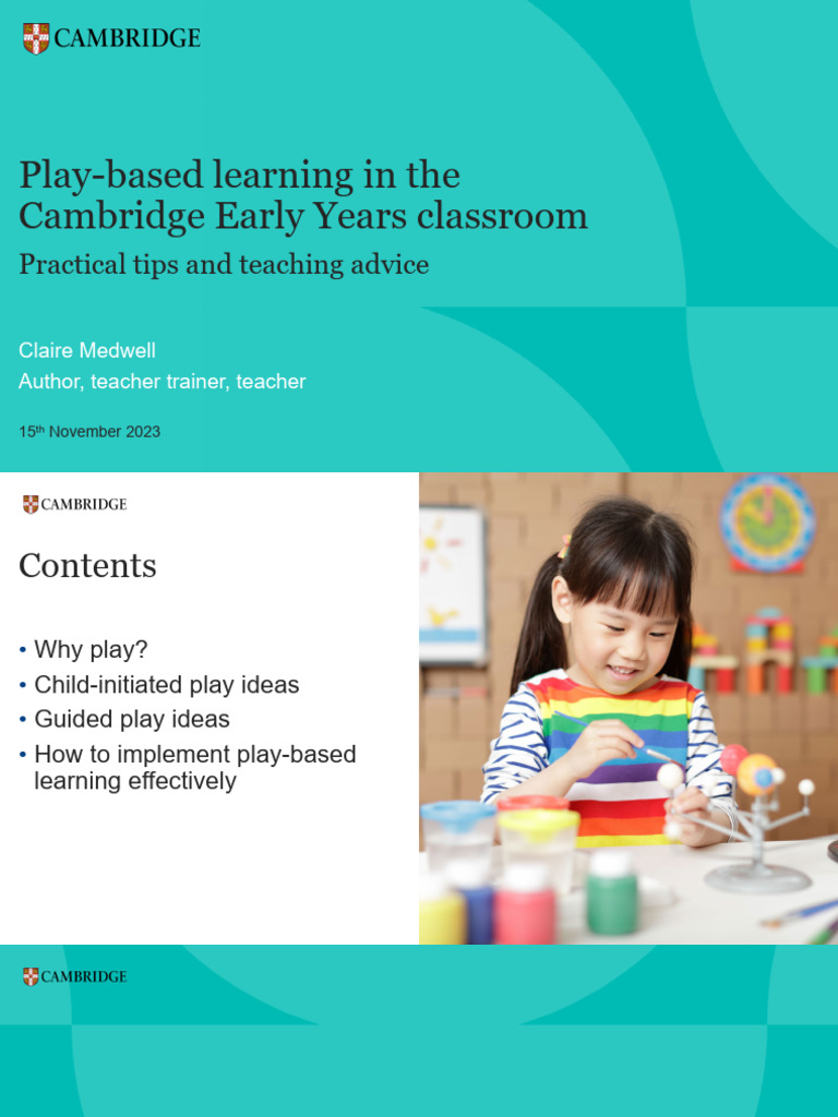 Play-Based Learning in The Cambridge Early Years Classroom - Claire Medwell | PDF | Learning ...