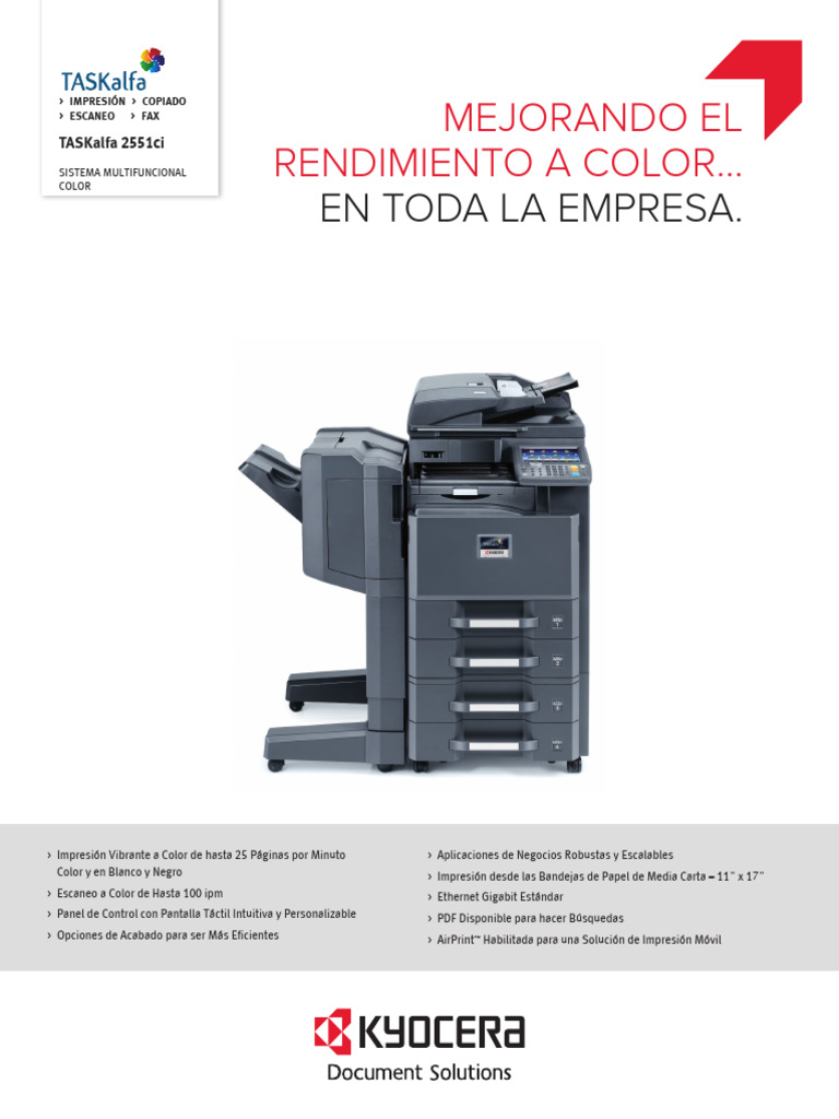 TASKalfa 2551ci - SP1-Folleto | PDF | Fax | Controlador de interfaz de red
