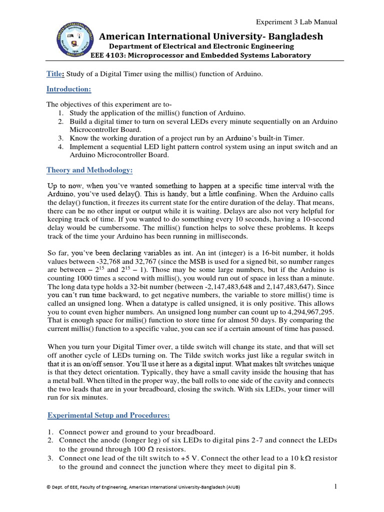 Lab Manual MES Experiment 4 N | PDF | Arduino | Computer Engineering