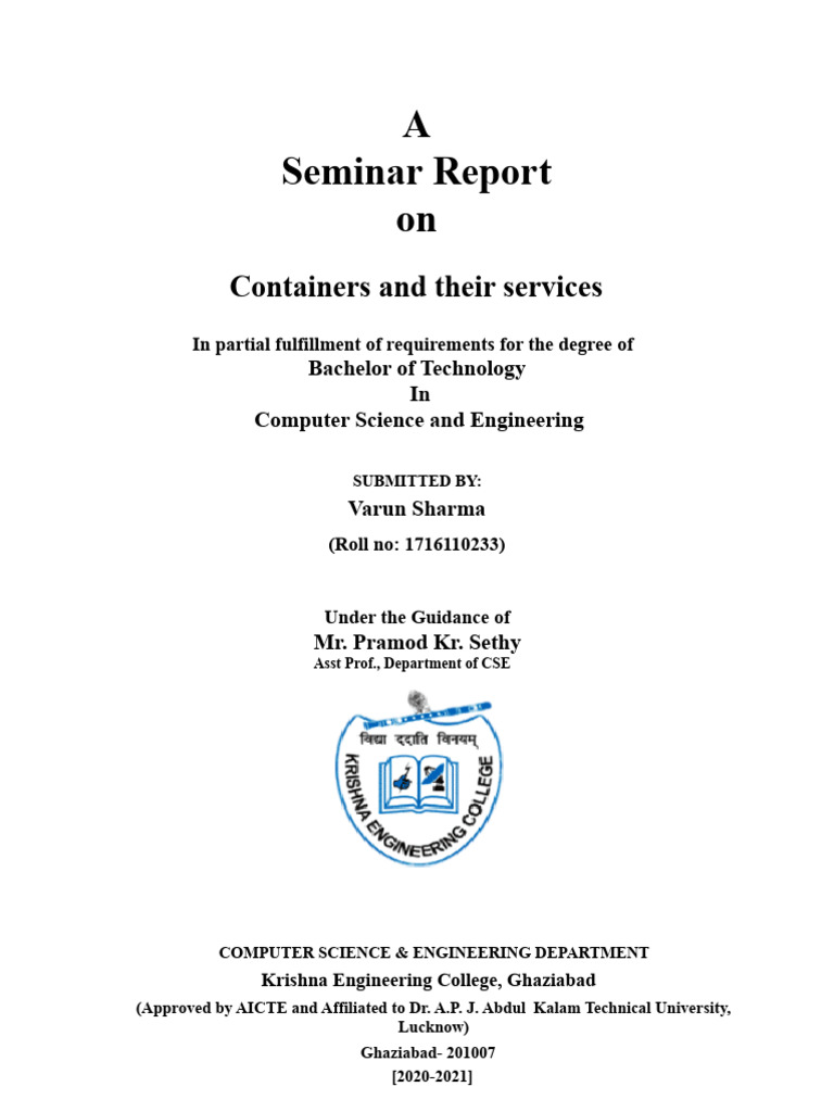 Seminar Report Format | PDF | Cloud Computing | Software As A Service
