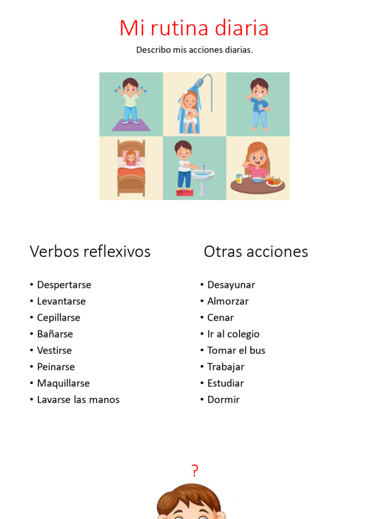 Mi rutina diaria y horarios | PDF | Relaciones personales, crianza y ...