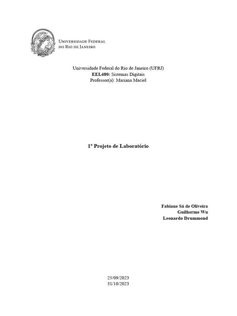 Projeto de ULA em VHDL na UFRJ | PDF | Armazenamento de dados de ...