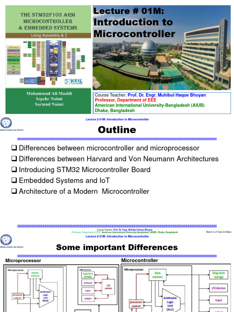 Theory Lecture Week 1M MES Prof Muhibul | PDF | Microcontroller | Central Processing Unit
