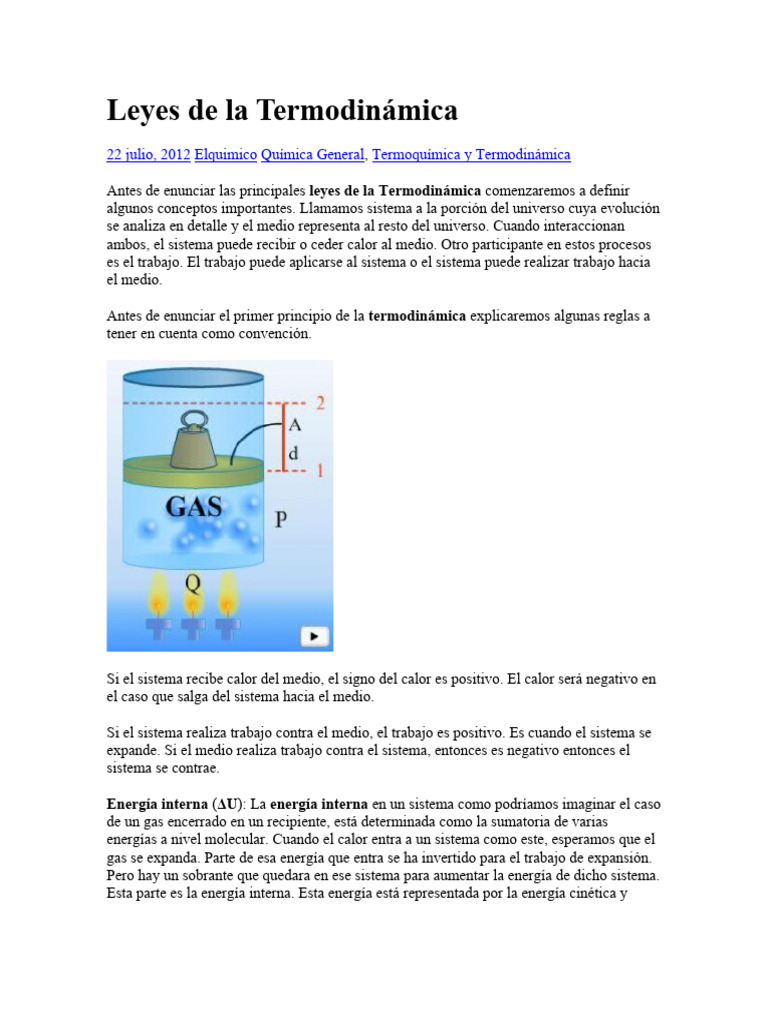 Leyes de la Termodinámica | PDF | Entalpía | Cantidades fisicas