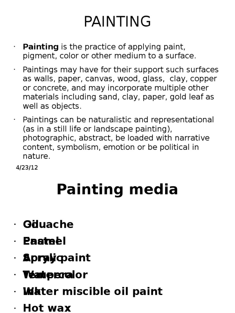Overview of Painting Techniques and Styles | PDF