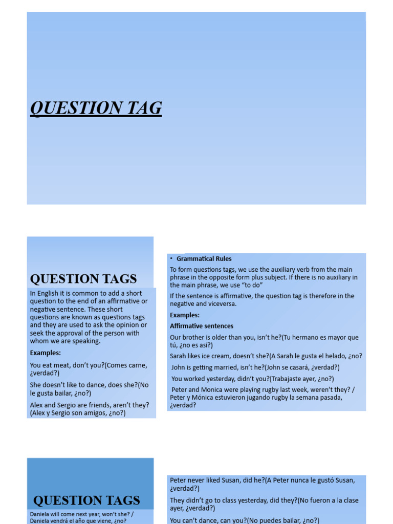 Question Tags | PDF | Question | Semantics