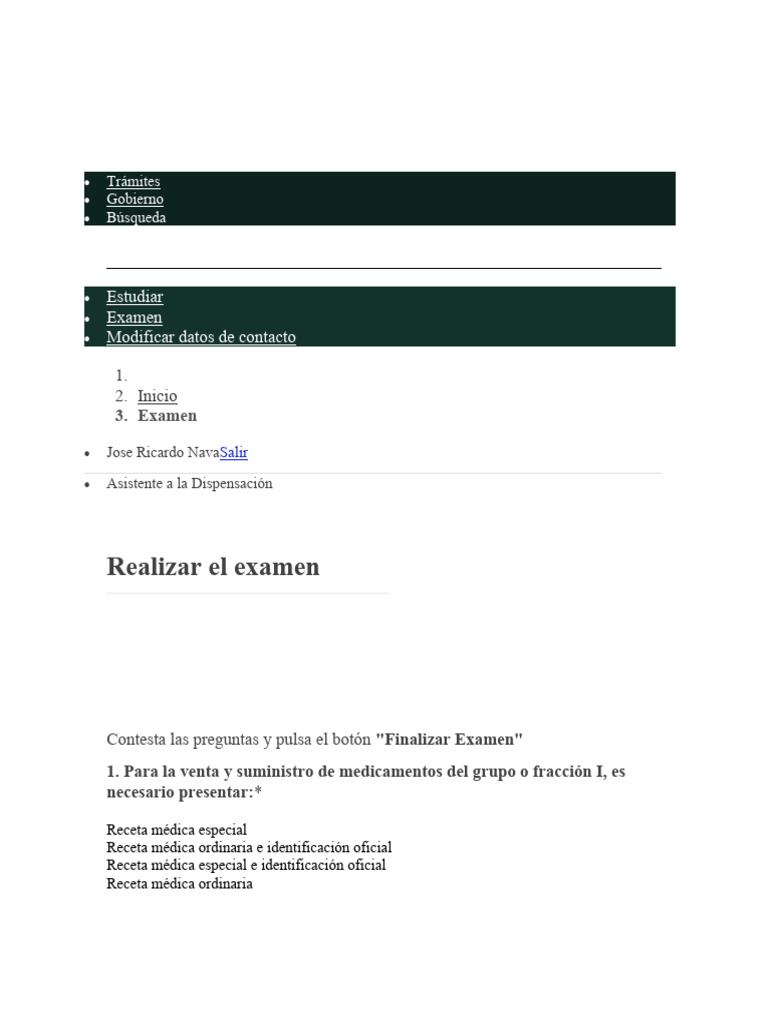 Examen SICAD | PDF | Farmacia | Medicamentos con receta