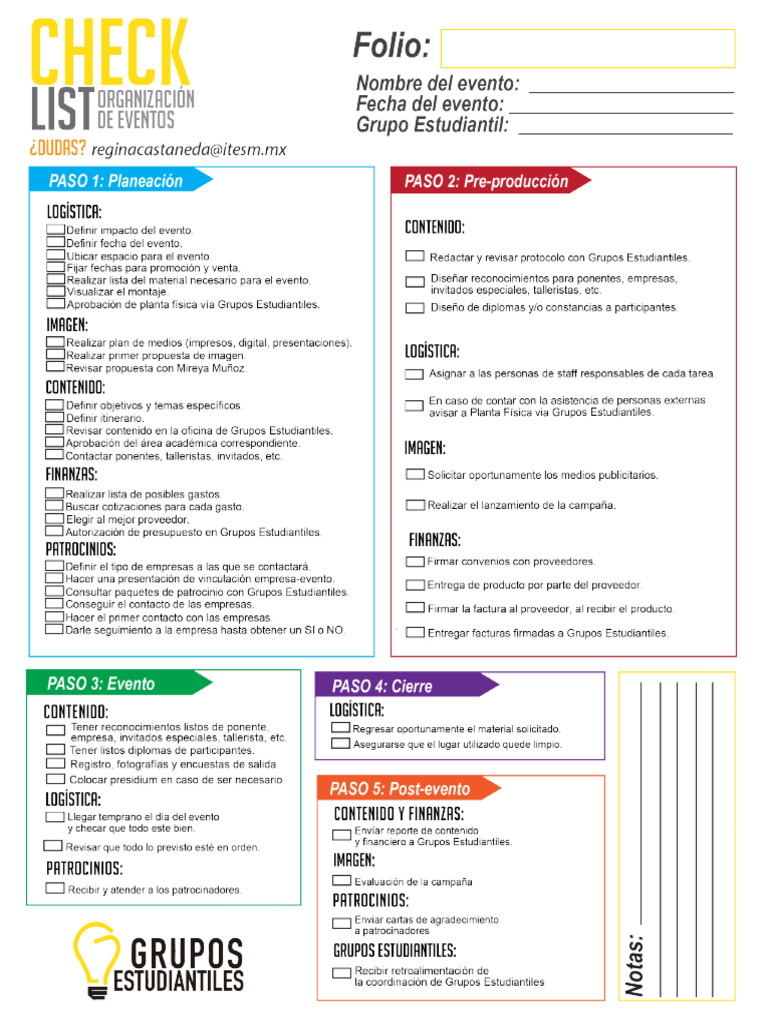 Checklist Eventos | PDF